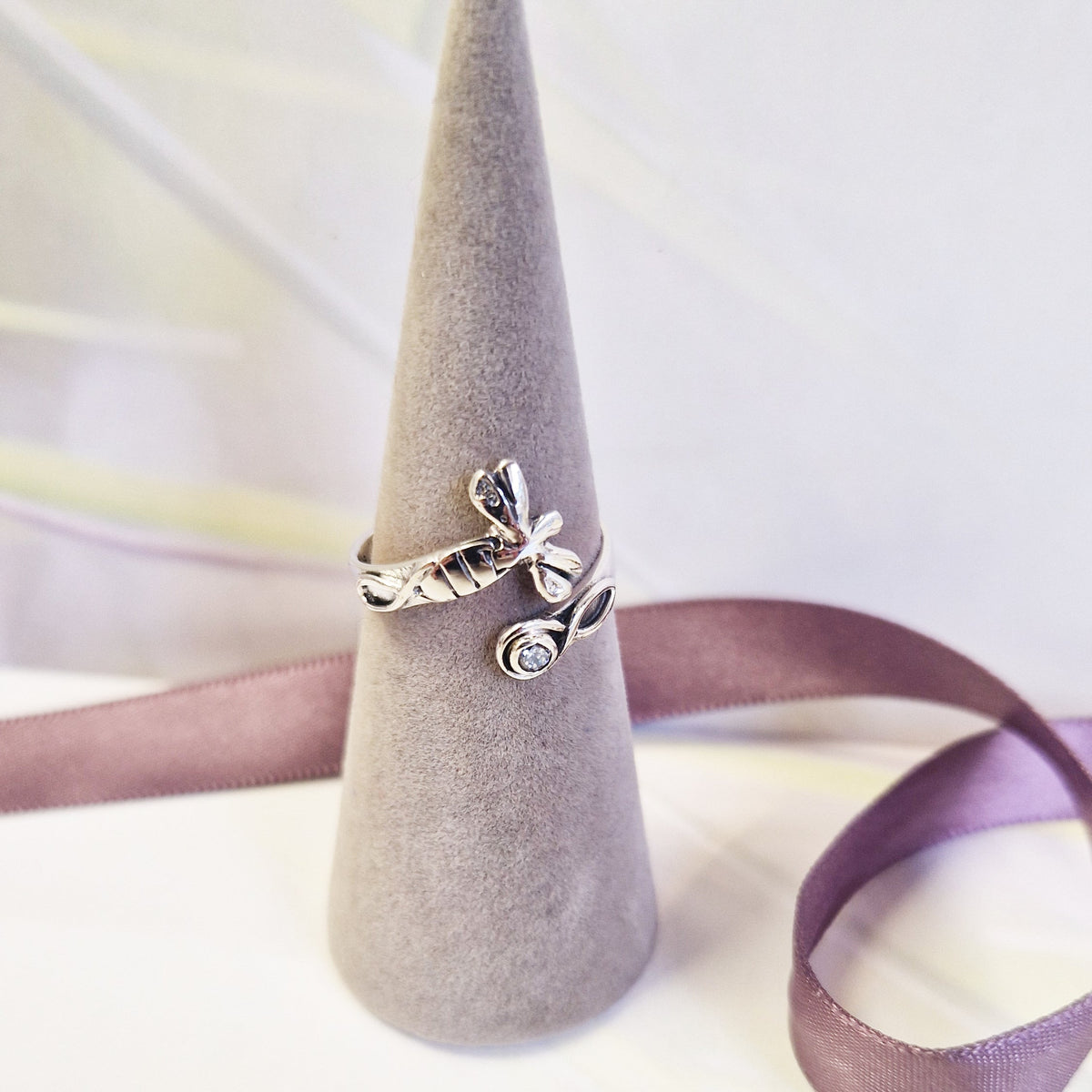 Dragonfly With Crystal Wrap Ring – Little Thistle Gift Shop